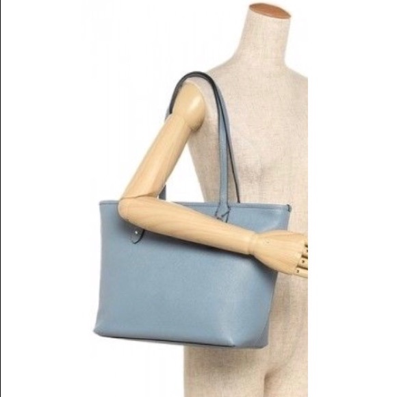 Coach | Bags | Coach Nwt Baby Blue Leather Tote Bag | Poshmark